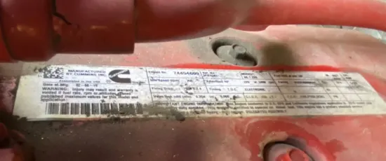 (Used) 2019 Cummins ISB 220, ENGINE ASSEMBLY (P-32530)